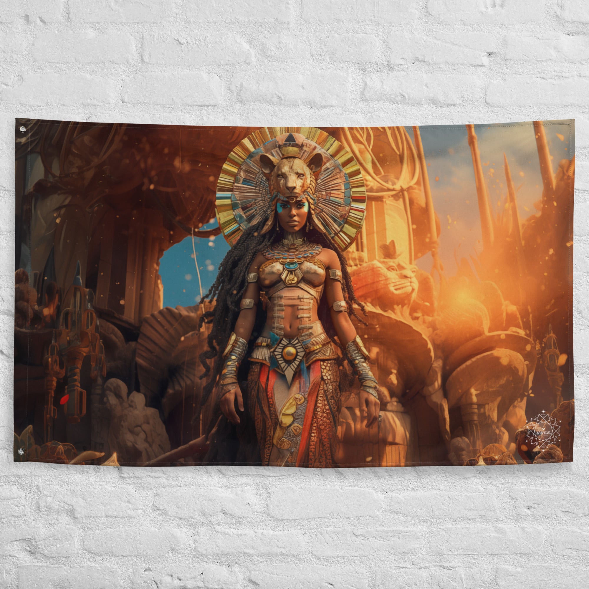 Sekhmet Goddess Flag Wall Art – About my Brain Institute