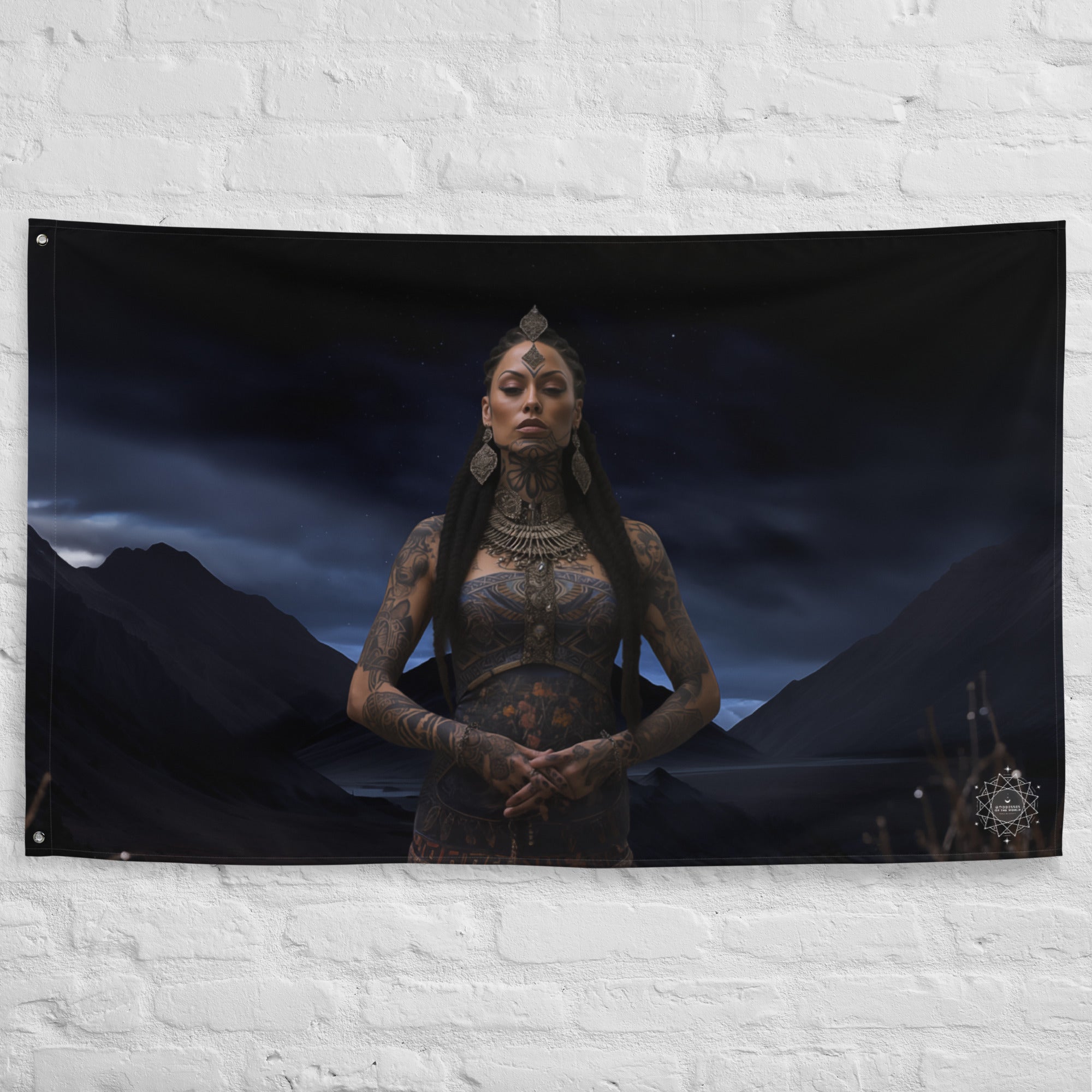 Hine-Nui-Te-Pō Goddess Flag Wall Art – About my Brain Institute